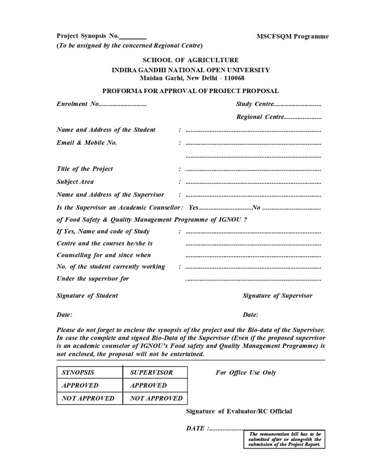 IGNOU MSCFSQM MVPP-003 MVPP-004 Project Synopsis Help