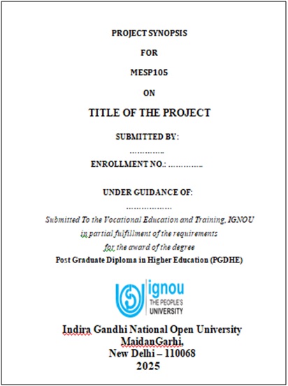 IGNOU PGDHE (MESP105) Synopsis - IgnouProjecthelpline.in